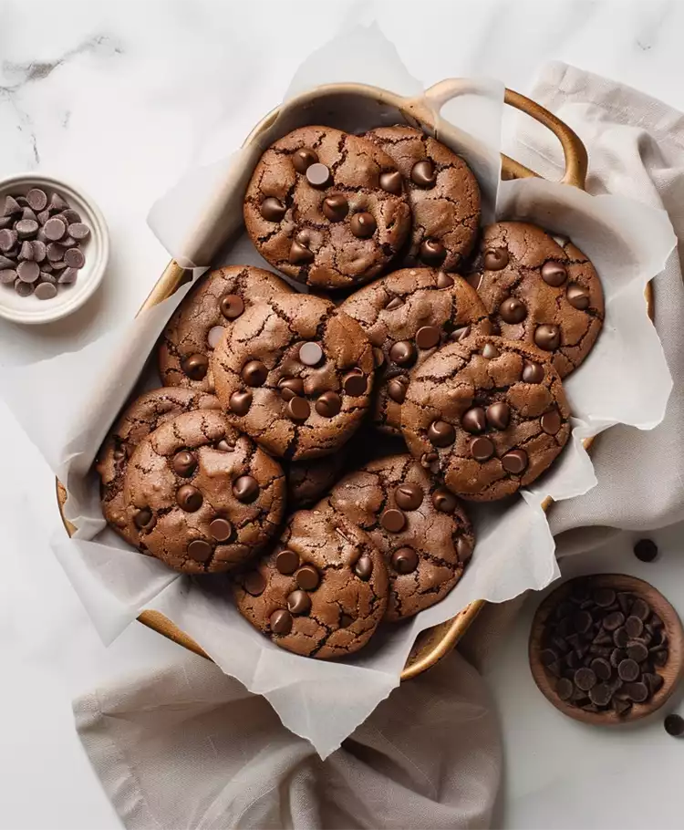 Double Chocolate Chip Cookies Double Chocolate Cookie Recipe